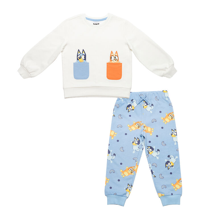 Bluey - 2 Piece Combo Set - Off White and Blue - Size 3T - Toys R Us ...