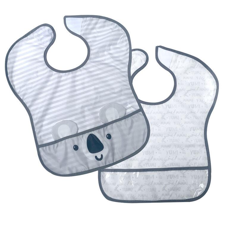 Koala Baby - 2 Pack Grey Koala Toddler Bib | Babies R Us Canada