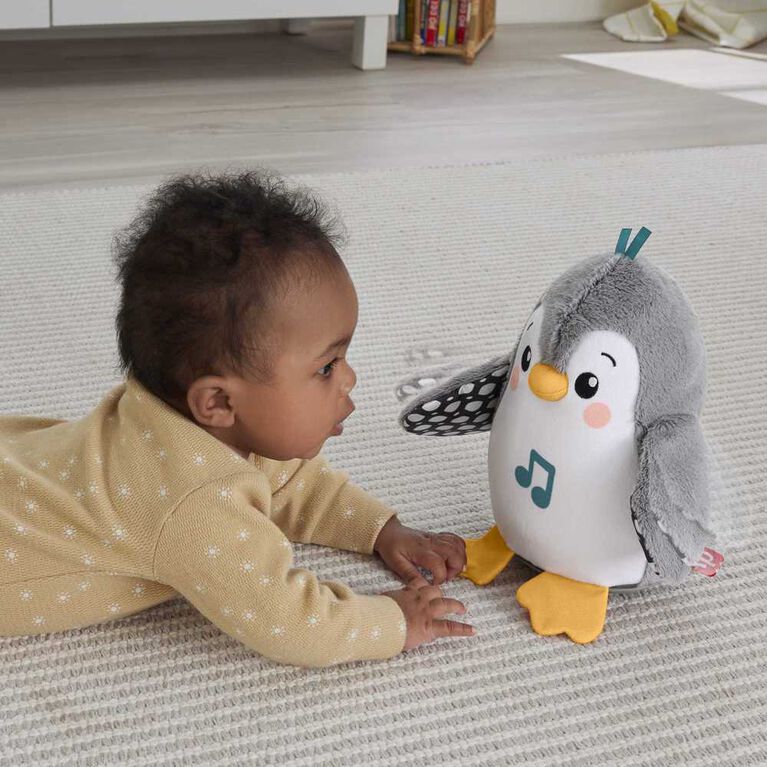 Fisher-Price Plush Tummy Time Toy, Flap and Wobble Penguin, Newborn ...
