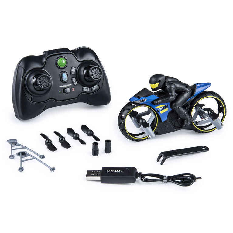 Air Hogs, Flight Rider, Moto de stunt 2-en-1 radiocommandée au sol et ...