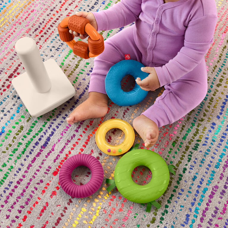 Fisher-Price - Sensory Rock-A-Stack Roly-Poly Stacking Toy with Fine ...