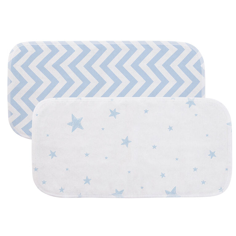 Burp Pads Flannel 2Pack Blue Chevron/Star | Babies R Us Canada