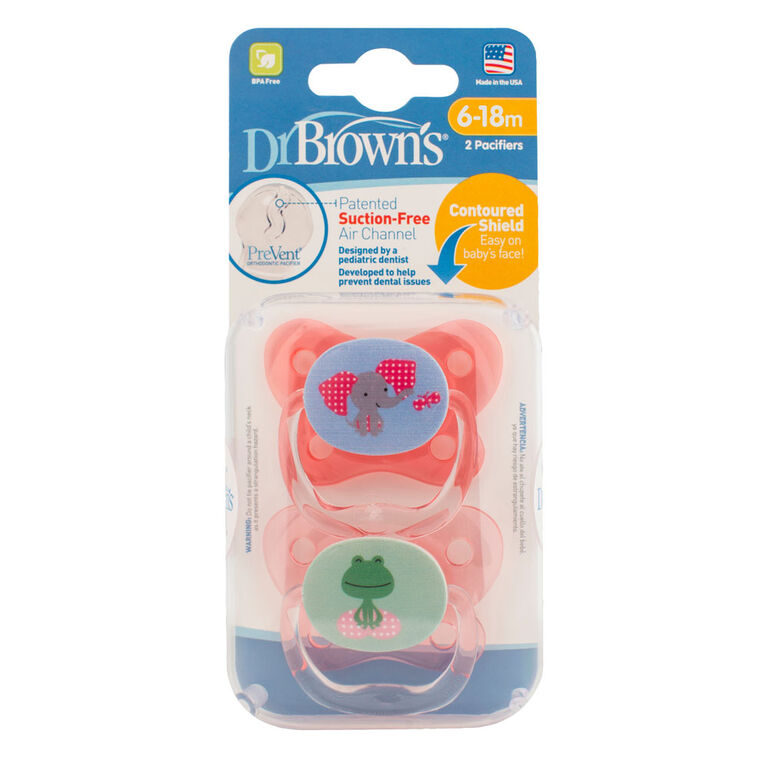 Dr. Brown's PreVent Pacifier, 6-12 Months - Pink | Babies R Us Canada
