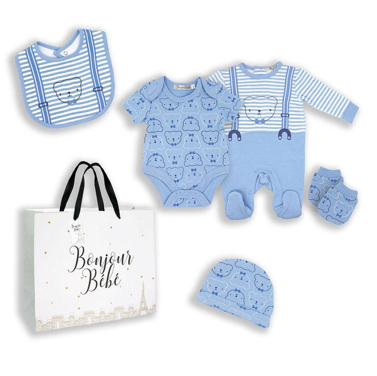 Bonjour Bebe 5 Piece Set Bear Suspender 0-3M | Babies R Us Canada