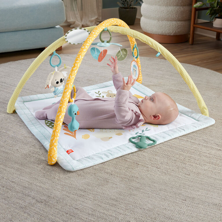 Fisher-Price Simply Senses Newborn Gym Baby Activity Mat with 6 Sensory ...