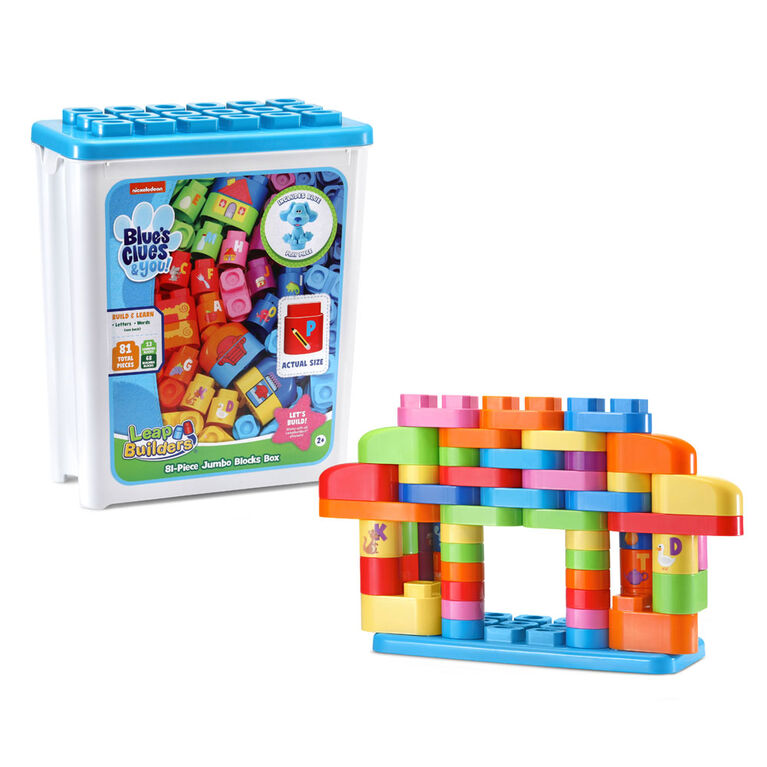 LeapFrog LeapBuilders Blue's Clues & You! 81-Piece Jumbo Blocks Box - English Edition | Toys R ...