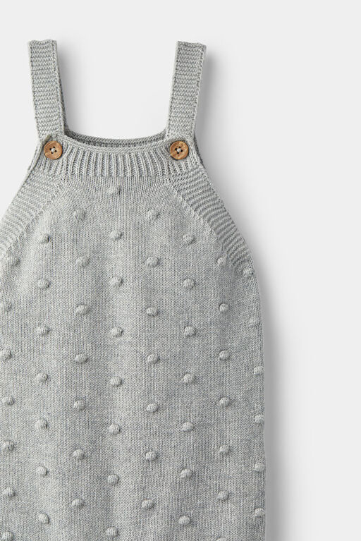 RISE Little Earthling Popcorn Knit Romper Grey | Babies R Us Canada