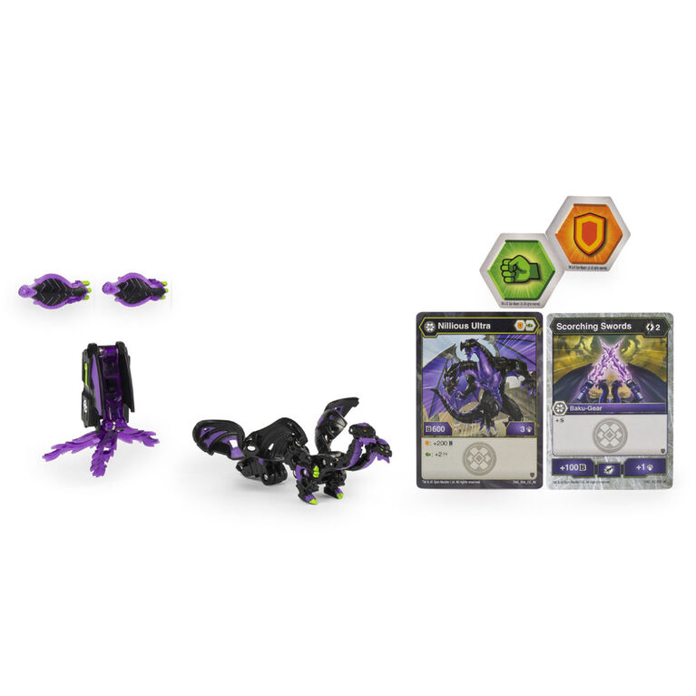 Bakugan Ultra, Nillious with Transforming Baku-Gear, Armored Alliance 3-inch Tall Collectible ...