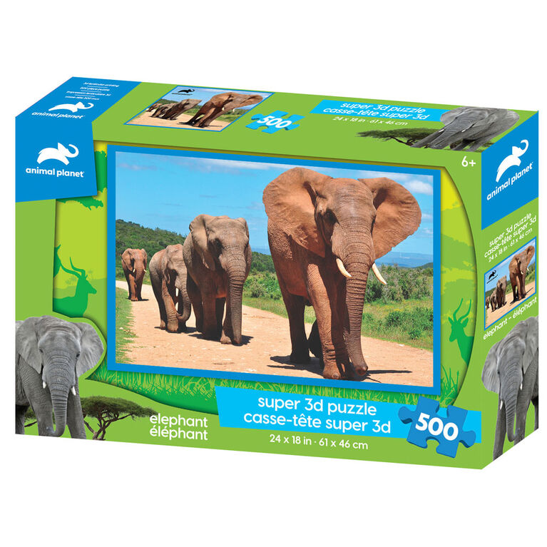 Animal Planet - Elephant - 500 Piece 3D Puzzle - R Exclusive | Toys R ...