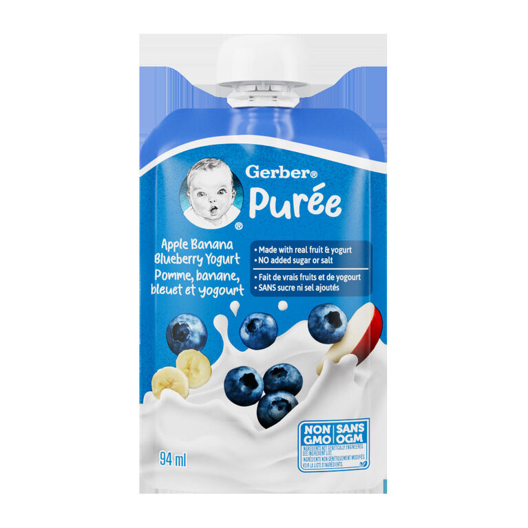 Gerber Apple Banana Blueberry Yogurt Purée 94ml | Babies R Us Canada