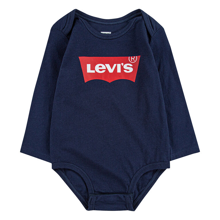 Levis Long Sleeve Batwing Bodysuit - Dress Blues - Size 12 Months ...