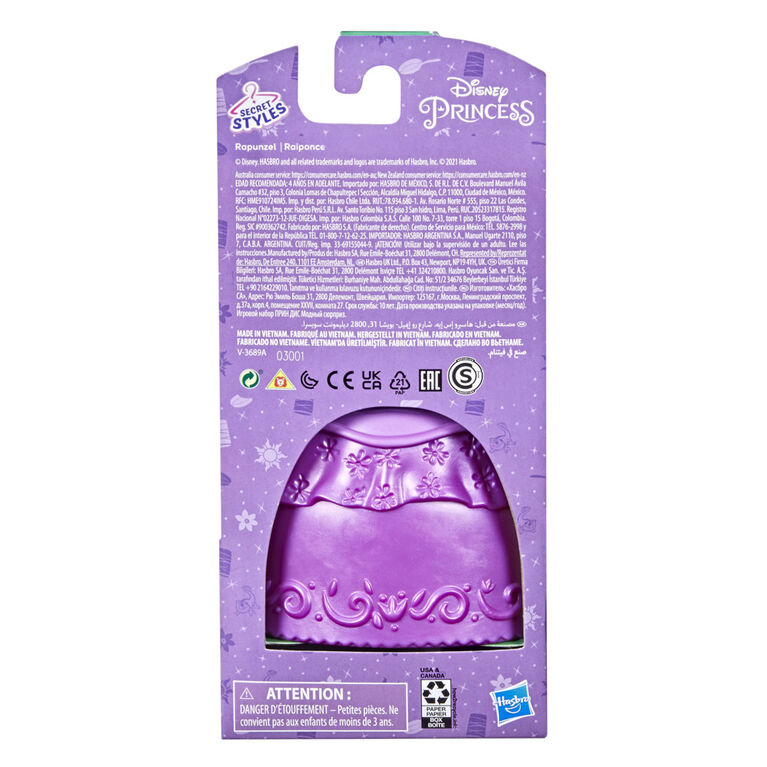 Disney Princess Secret Styles Fashion Surprise Rapunzel, Mini Doll ...