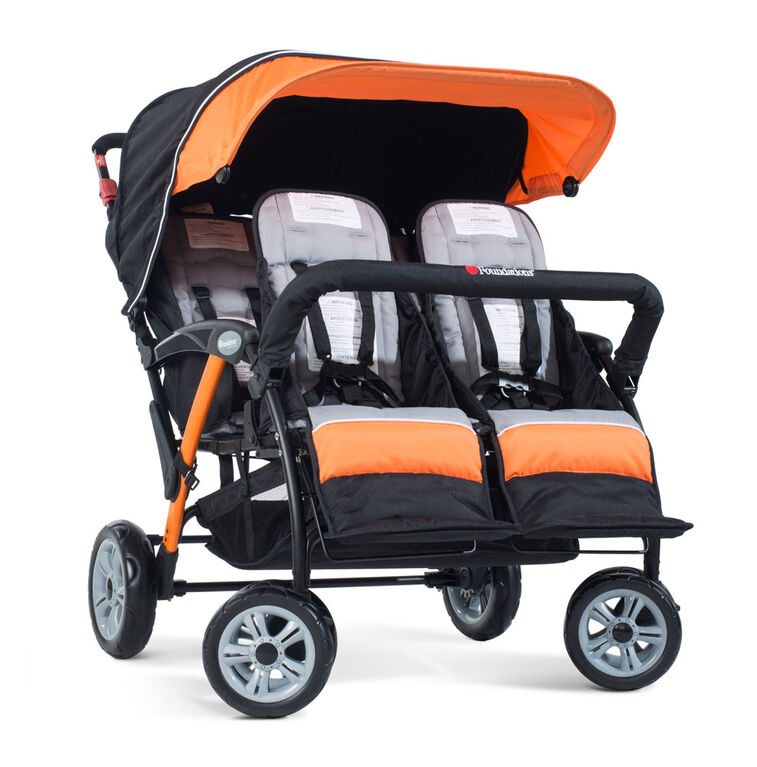 Foundations Splash of Colour Quad Sport 4 Passenger Stroller - Orange ...