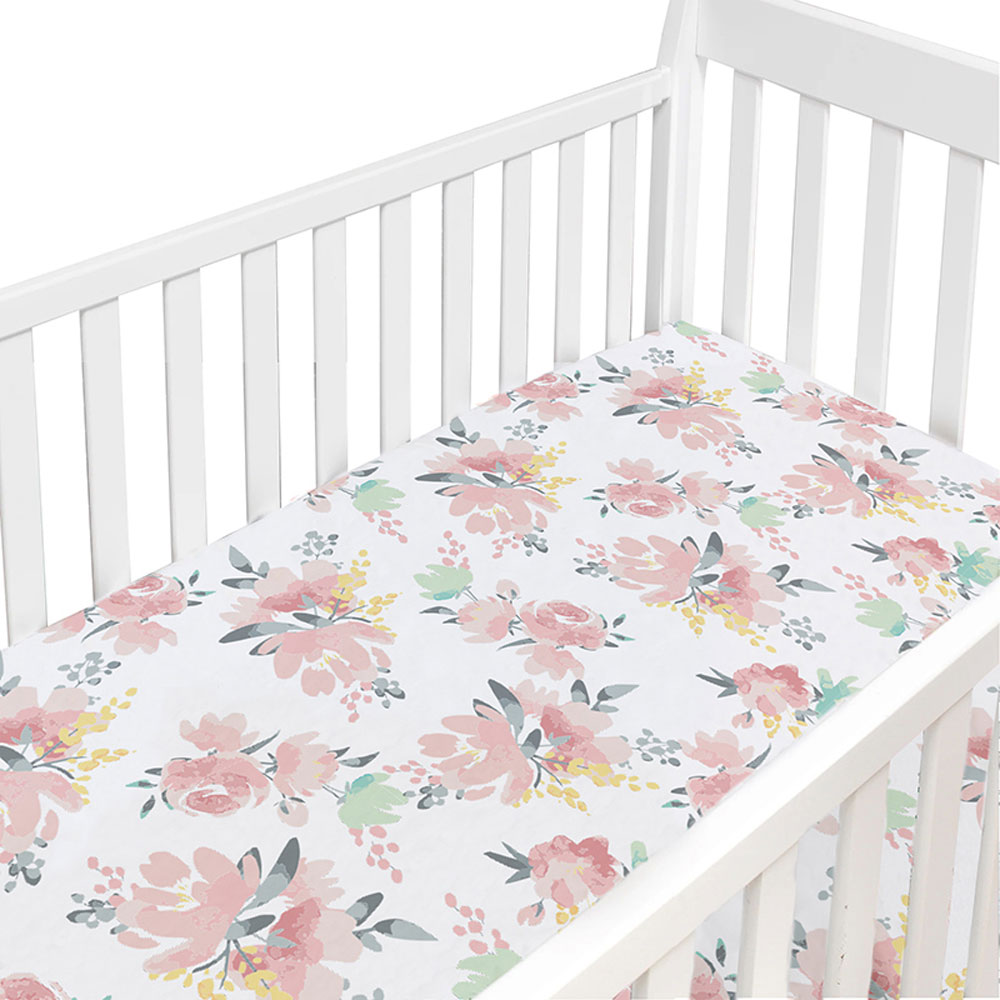 Drap contour pour lit de bébé - Fleur aquarelle | Babies R Us Canada