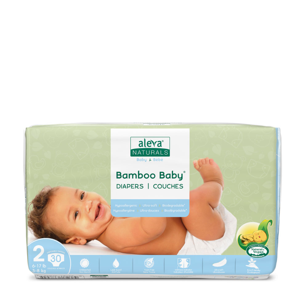 Aleva Naturals Bamboo Baby Diapers, 30 Count - Size 2 | Babies R Us Canada