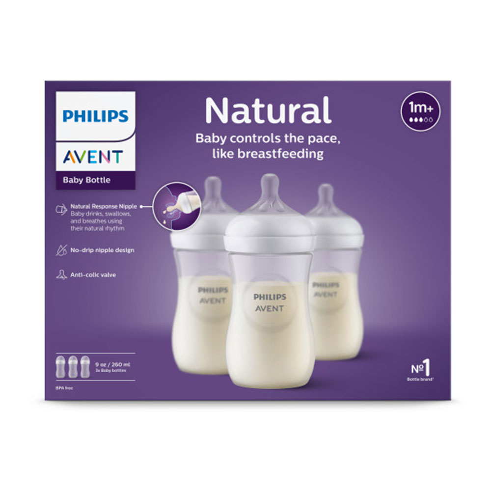 Philips Avent Natural Baby Bottle With Natural Response Nipple, Clear ...