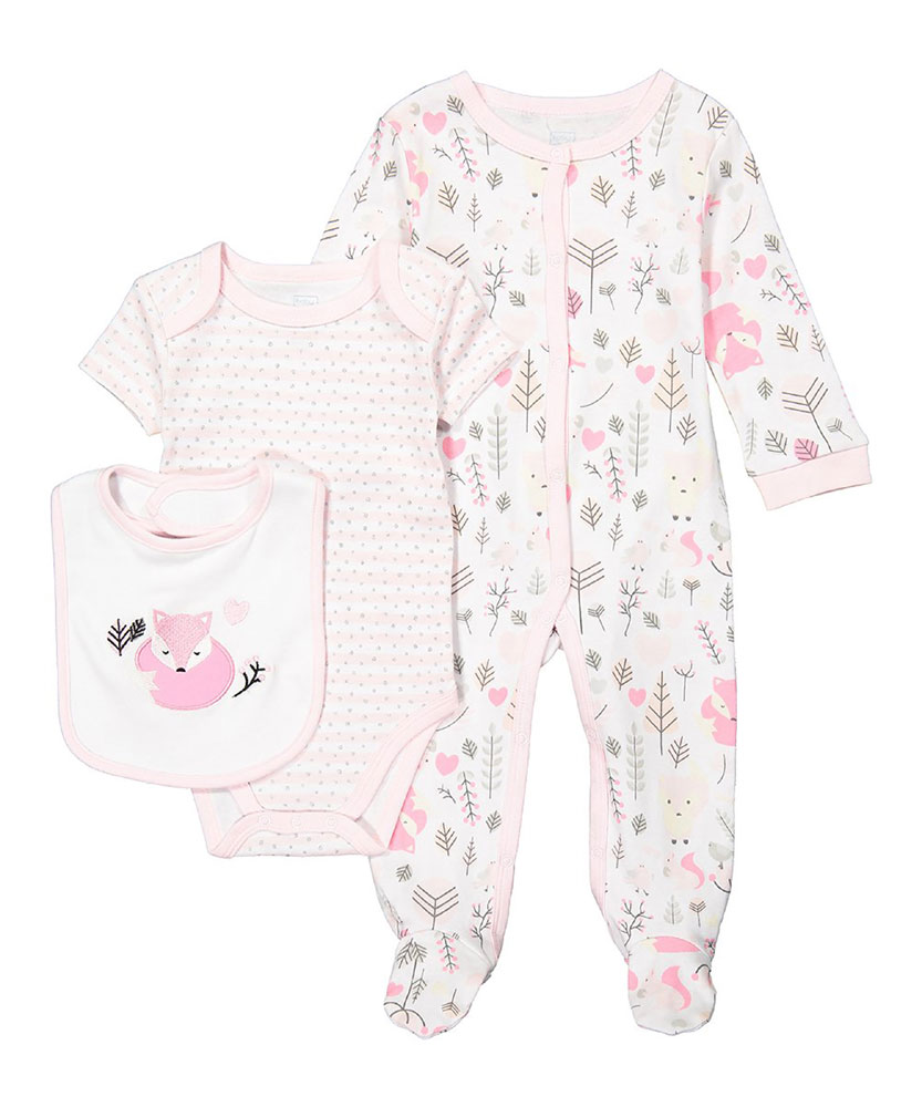 Baby Mode 3 Piece Layette Set Pink Woodland | Babies R Us Canada
