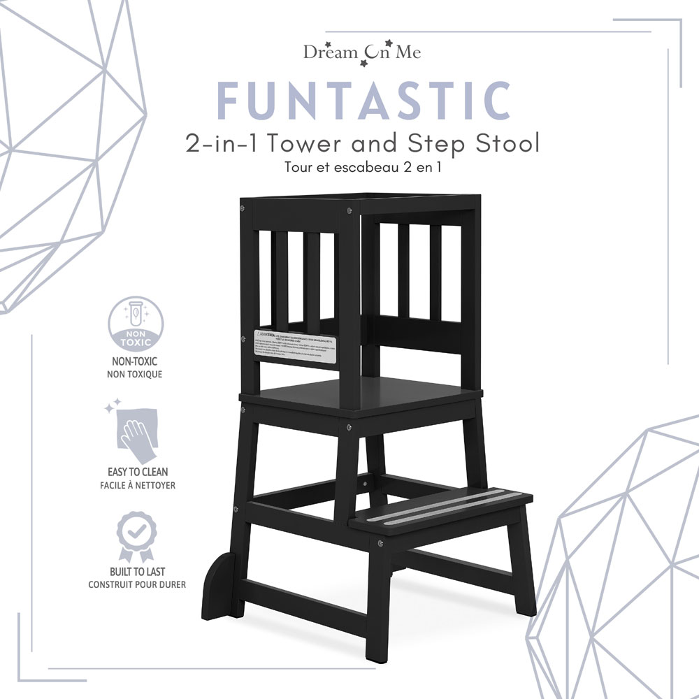 2-In-1 Learning TowerandStep Stool Black | Babies R Us Canada