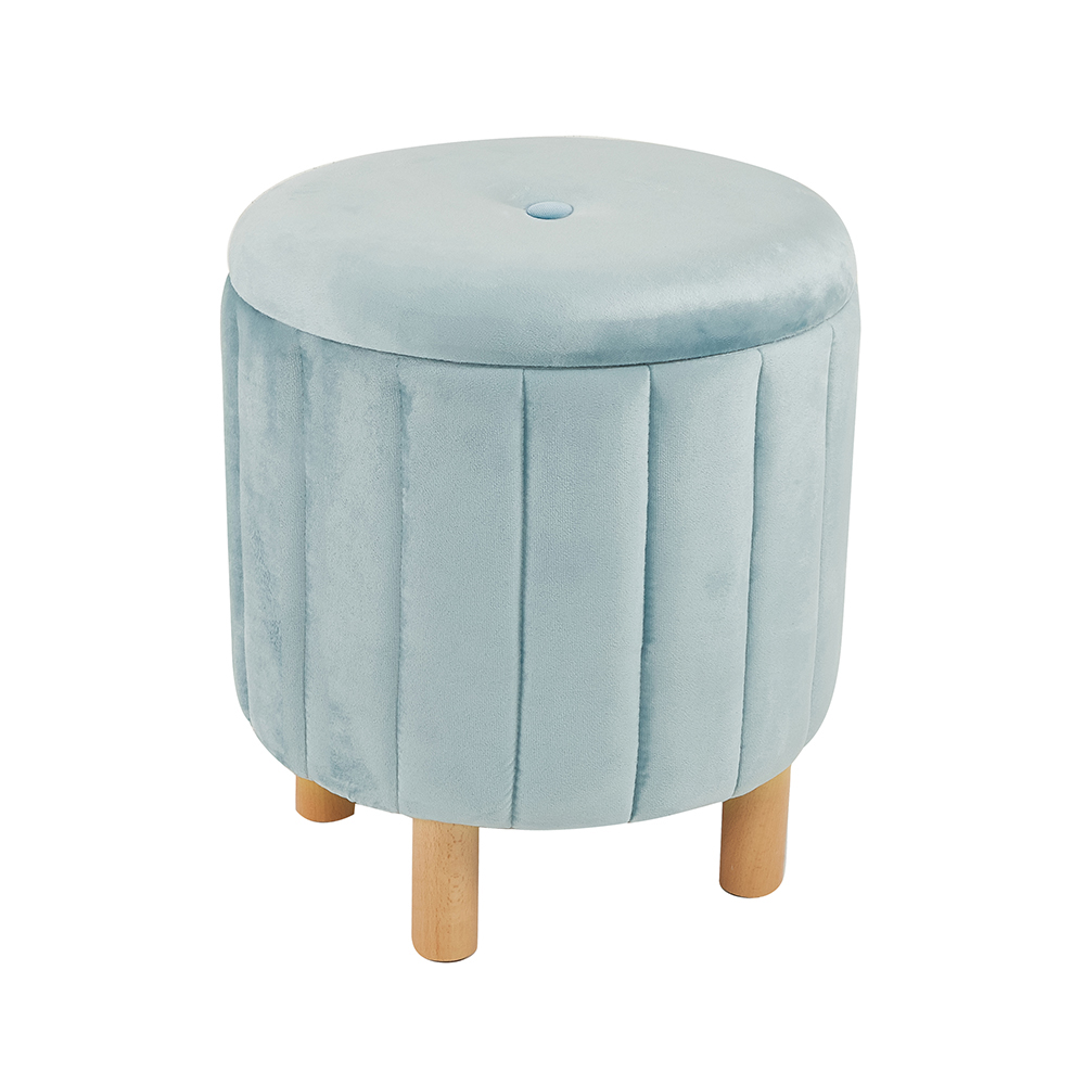 Kvell 15" Round Storage Ottoman Blue | Babies R Us Canada