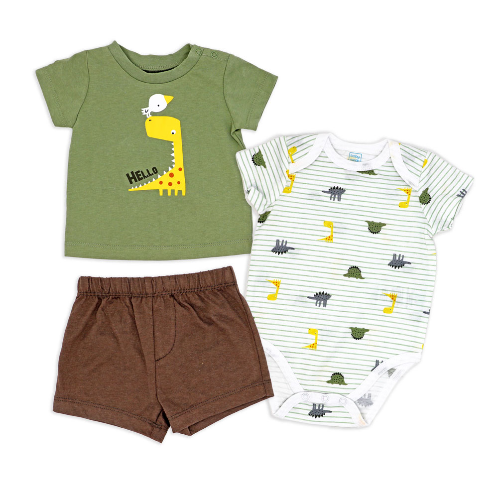 Baby Mode Green 3 Piece Short Set | Babies R Us Canada