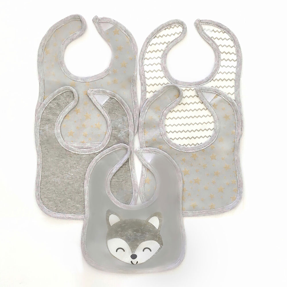 Koala Baby Jersey Bibs - Fox - 5 Pack - Grey | Babies R Us Canada