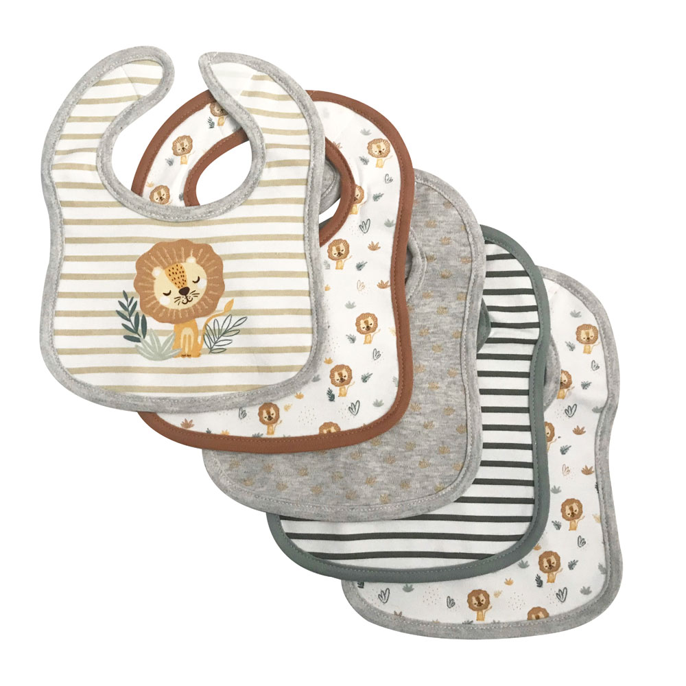 Koala Baby - 5 Pack Jersey Bib Taupe Lion | Babies R Us Canada