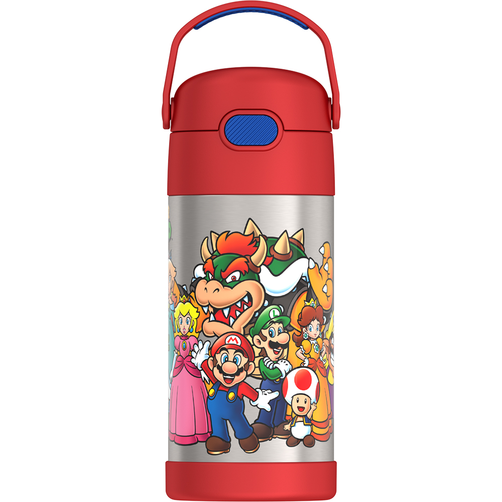 Thermos FUNtainer Stainless Steel Water Bottle - Super Mario Brothers 355ml - Assortment May ...